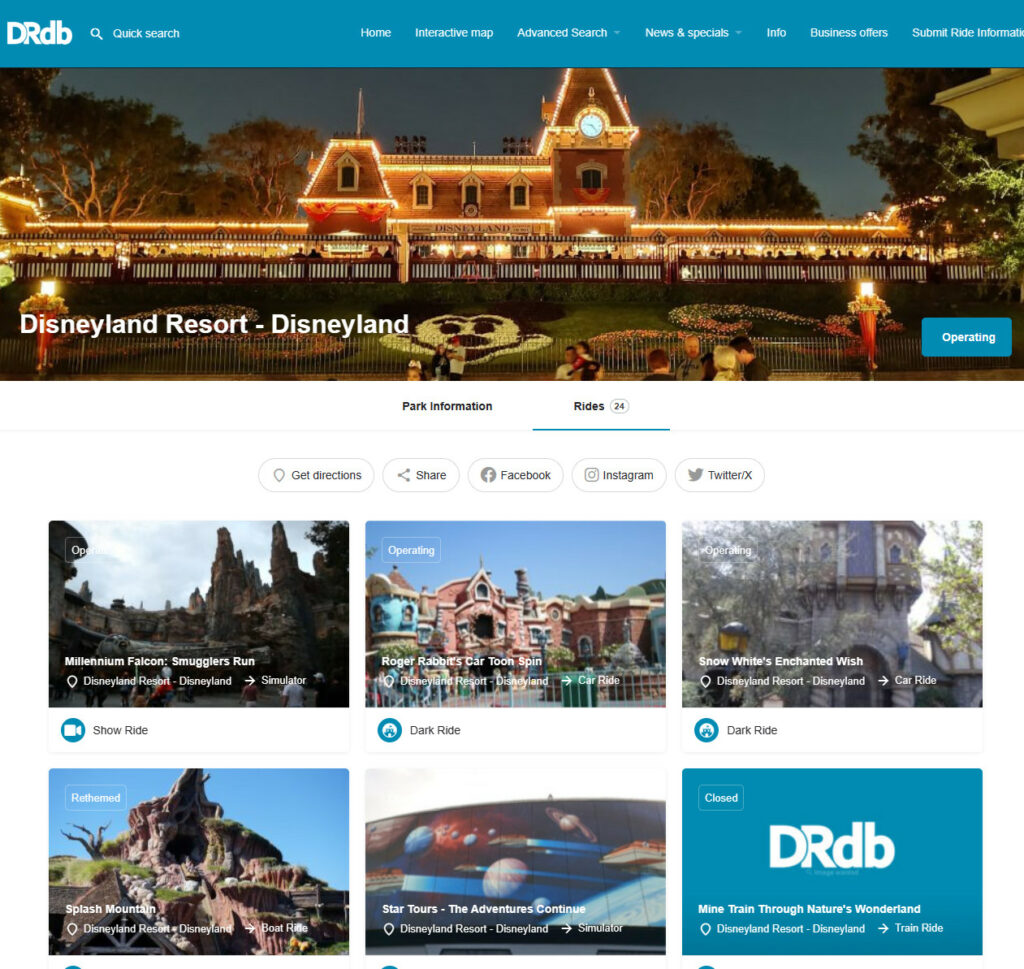 Dark Ride Database launches Park pages! – DRdb