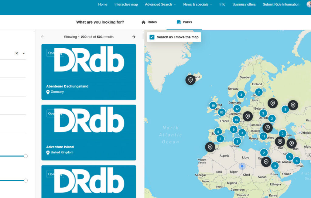 Dark Ride Database launches Park pages! – DRdb